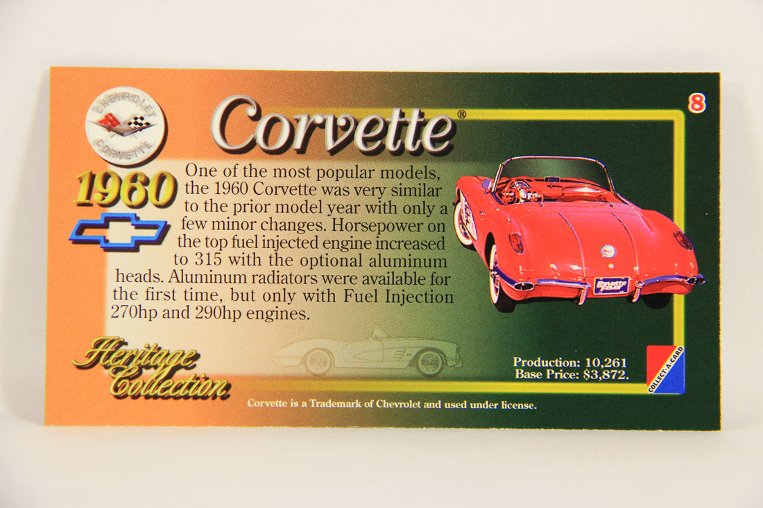 Corvette Heritage Collection 1996 Trading Card #8 - 1960 Convertible L ...